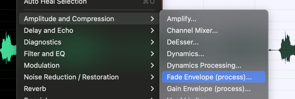 Adobe Audition Worksheets → Volume Envelopes